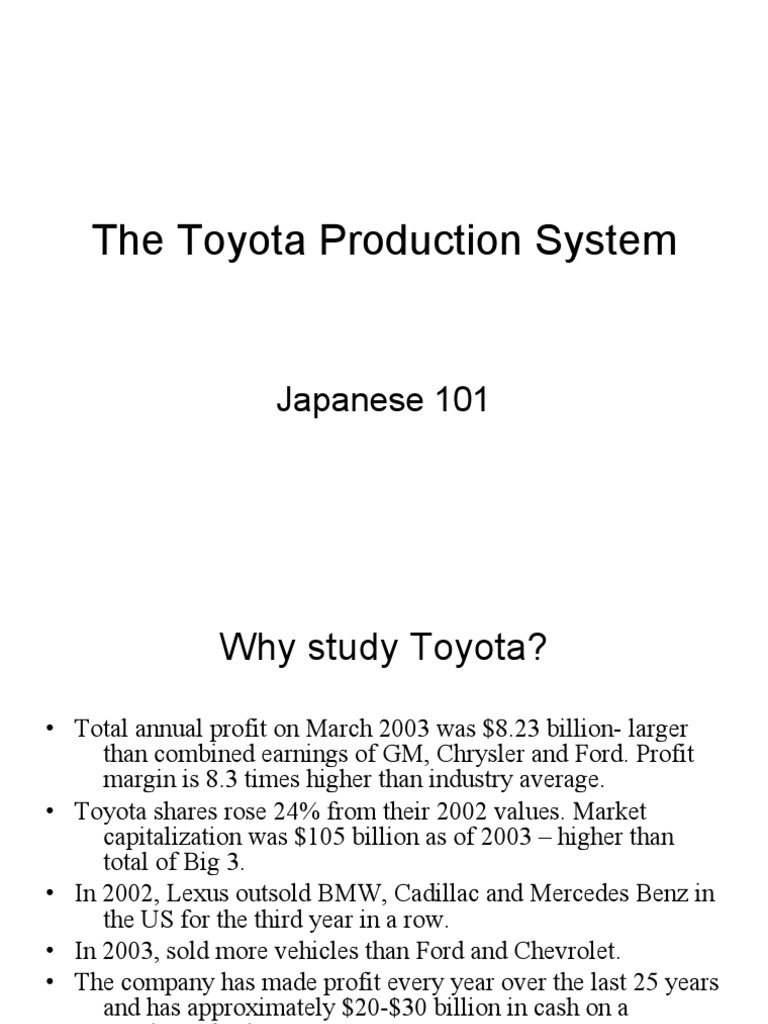 The Toyota Production System | PDF | Lean Manufacturing | Inventory