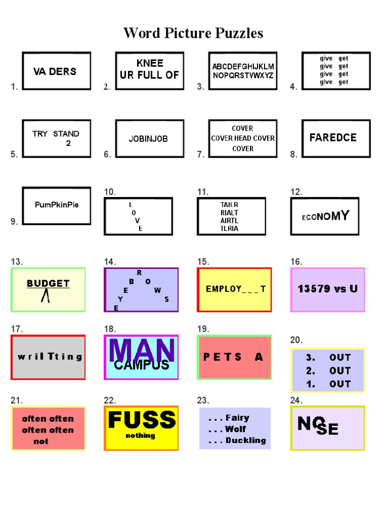 Word Picture Puzzles | PDF | Nature