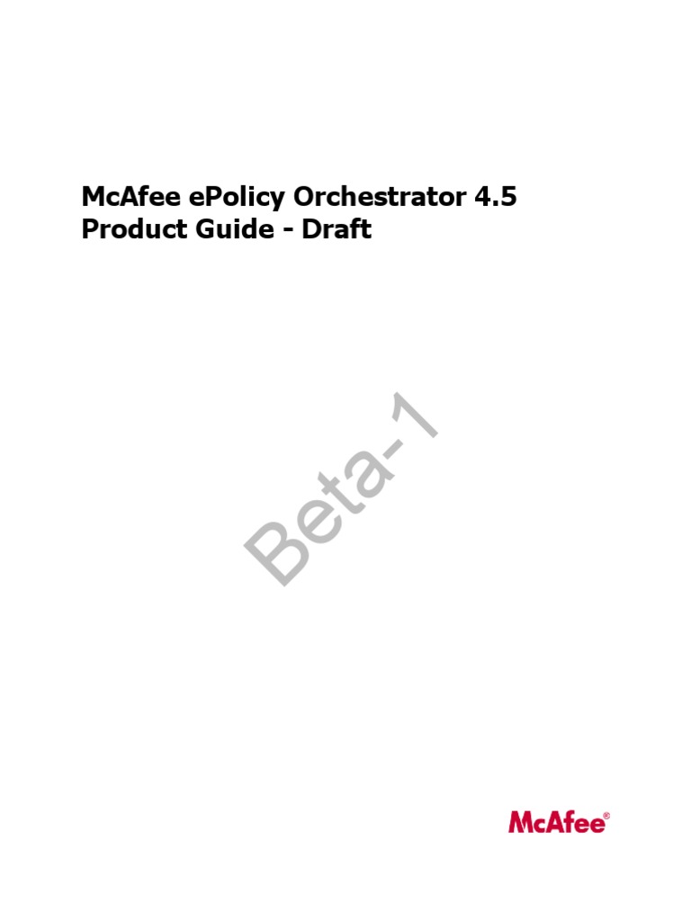 McAfee Epolicy Orchestrator 4.5 Product Guide | PDF | Trademark | License