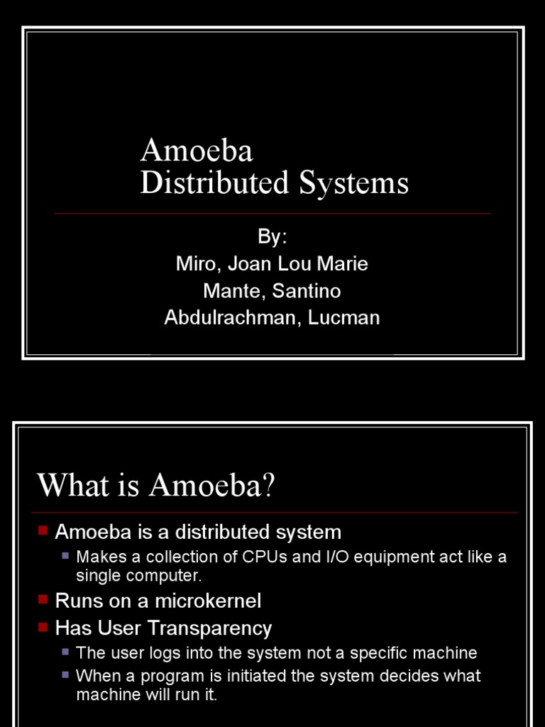 Amoeba OS: Distributed Systems | PDF | Thread (Computing) | Message Passing