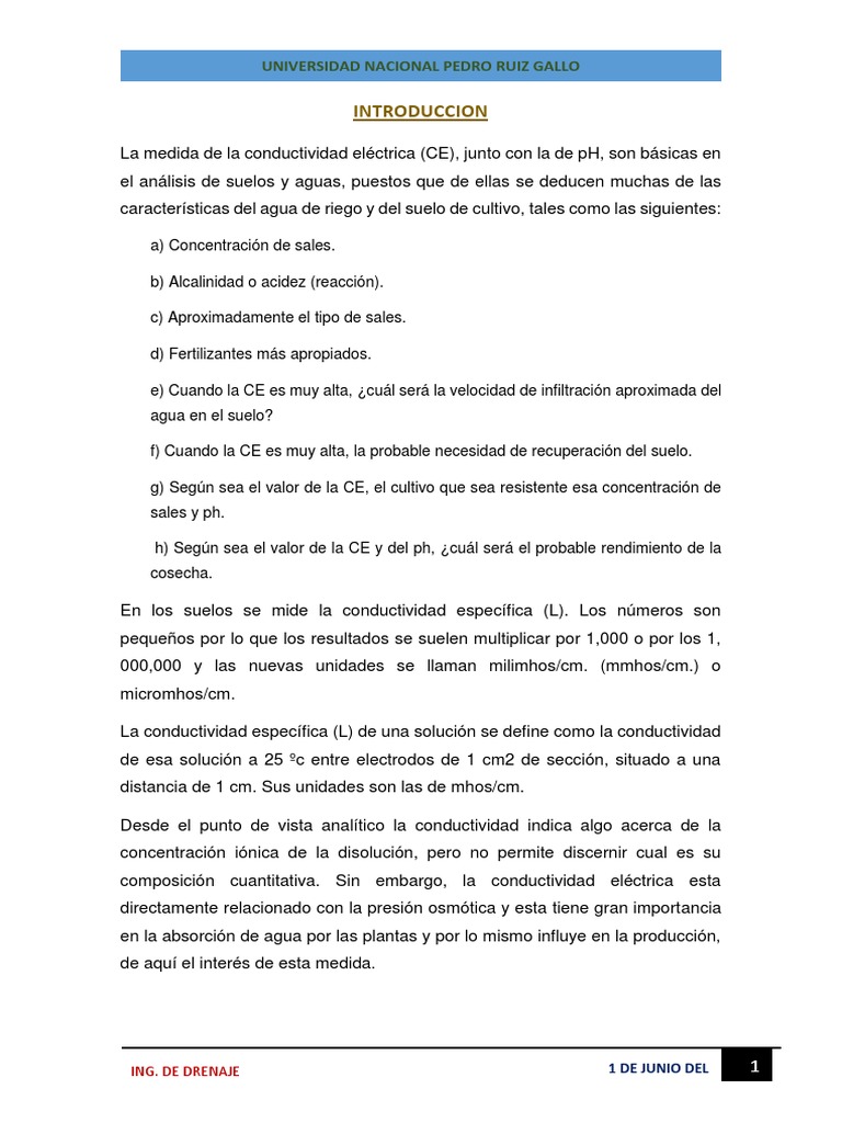 Conductividad Electrica | PDF | Resistividad Eléctrica y Conductividad | Ph