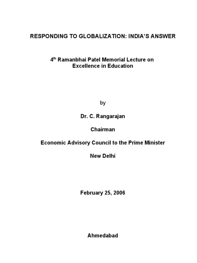 Responding To Globalization: India's Answer | PDF | Globalization | Trade