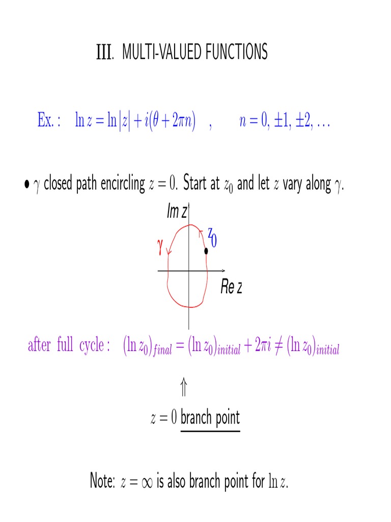 Branch Points Pdf Complex Analysis Mathematical Objects