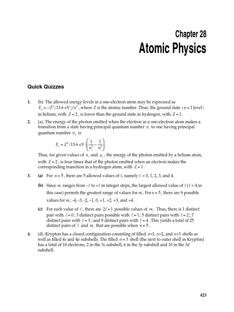 Chapter28 Solutions 001 | PDF | Electron | Electronvolt