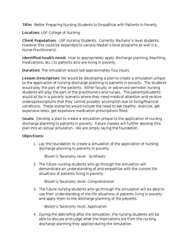 SLP Lesson Plan | PDF | Nursing | Simulation