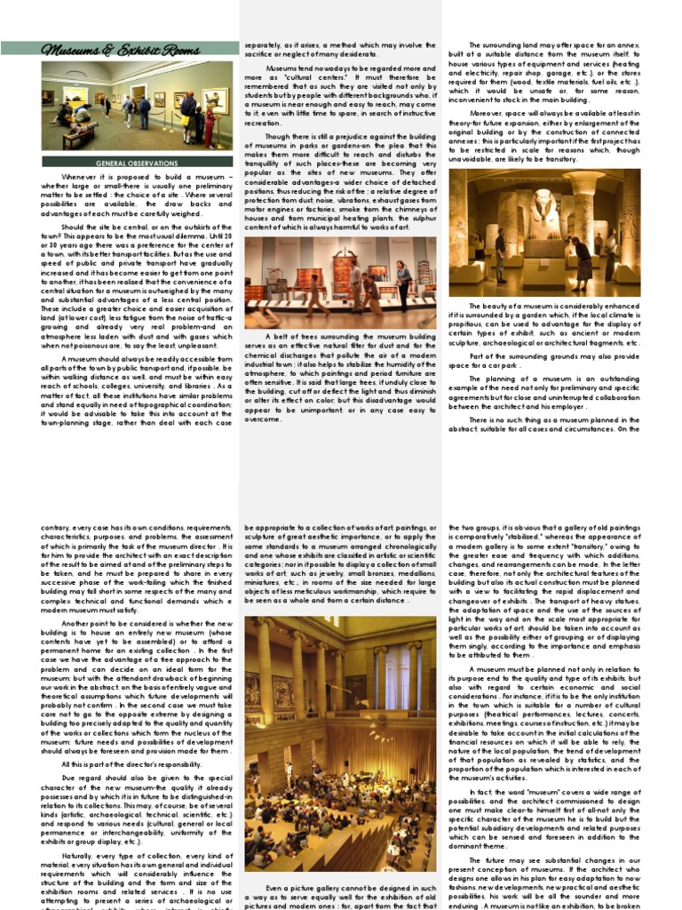 Small Museum Design Considerations | PDF | Museum | Lighting