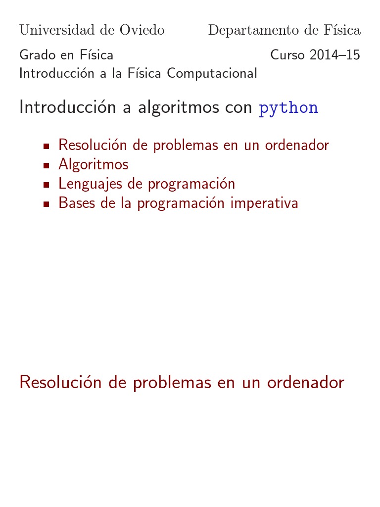 Física Computacional y Algoritmos Python | PDF | Lenguaje de programación | Objeto (informática)