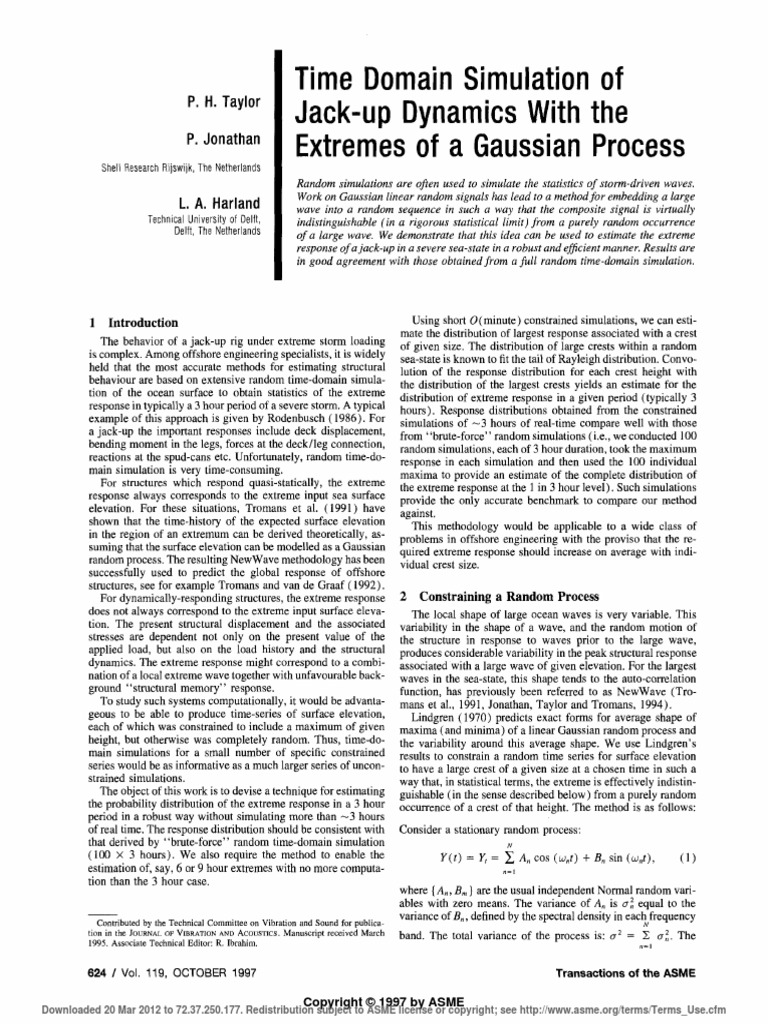 Time Domain Simulation of Jack-Up Dynamics Witli The Extremes of A ...