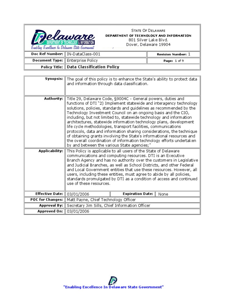 Data Classification Policy | Classified Information | Information Security