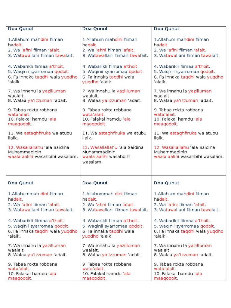 Doa Qunut | PDF