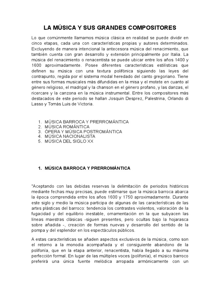 Grandes Compositores de Música Clásica | PDF | Johann Pachelbel ...