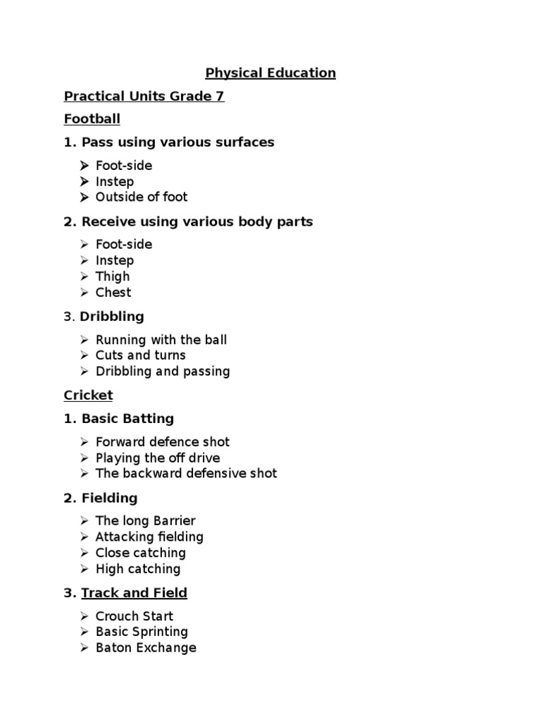 Physical Education Unit Plan | PDF
