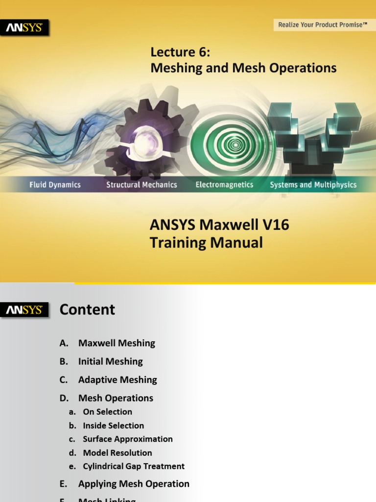 Maxwell v16 L06 Mesh Operations | PDF | Finite Element Method | Areas ...