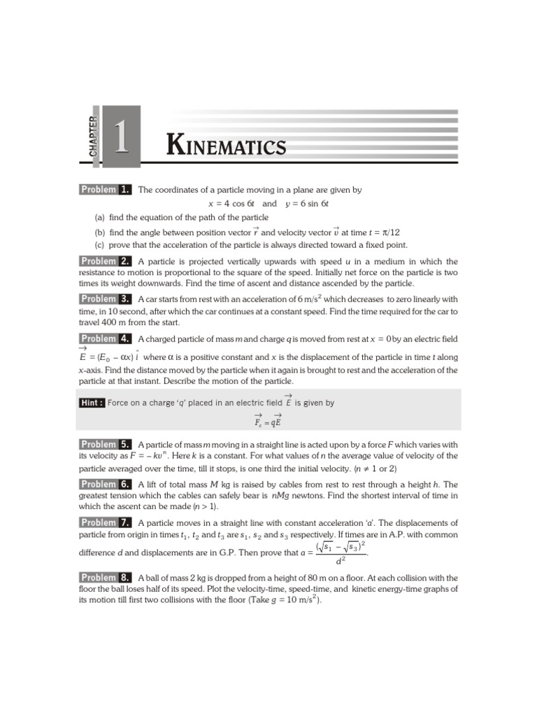 Kinematics | PDF | Velocity | Kinematics