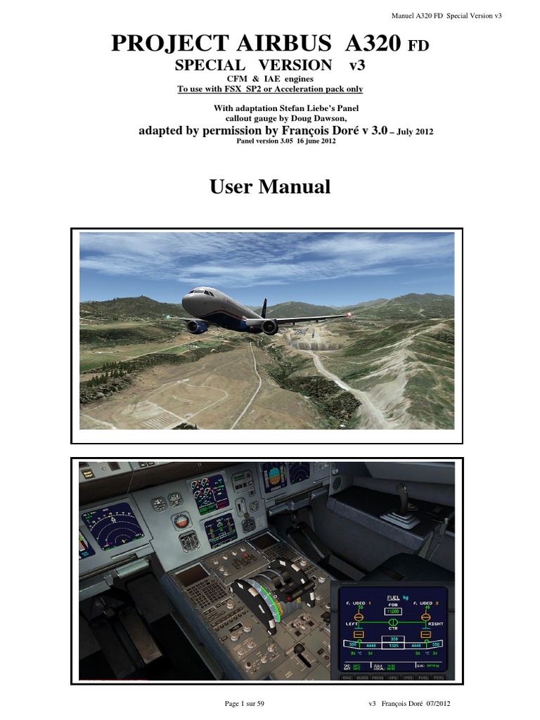 User Manual PA A320 FD Special Version V3 PDF | PDF | Takeoff | Cockpit