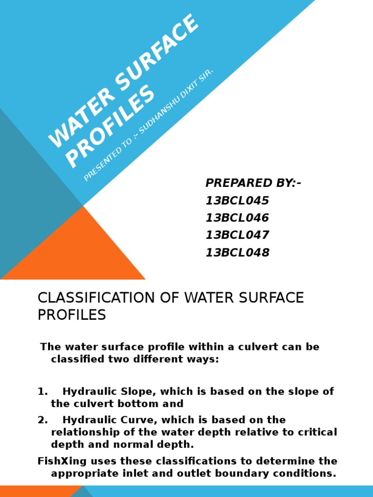 Culvert Water Profiles Guide | PDF | Science & Mathematics
