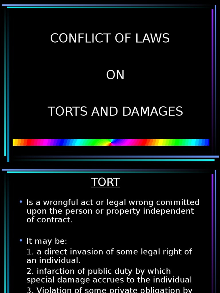 Conflict of Laws: Torts and Damages | PDF | Tort | Negligence