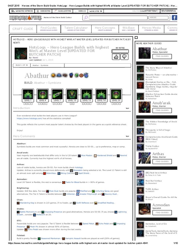 HotS Quick Reference Sheet | PDF | Leisure | Nature