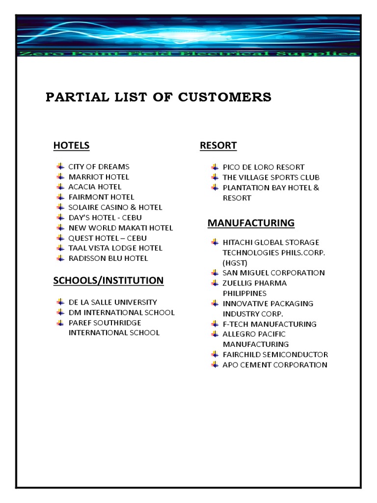 Customer List by Industry Segments | PDF