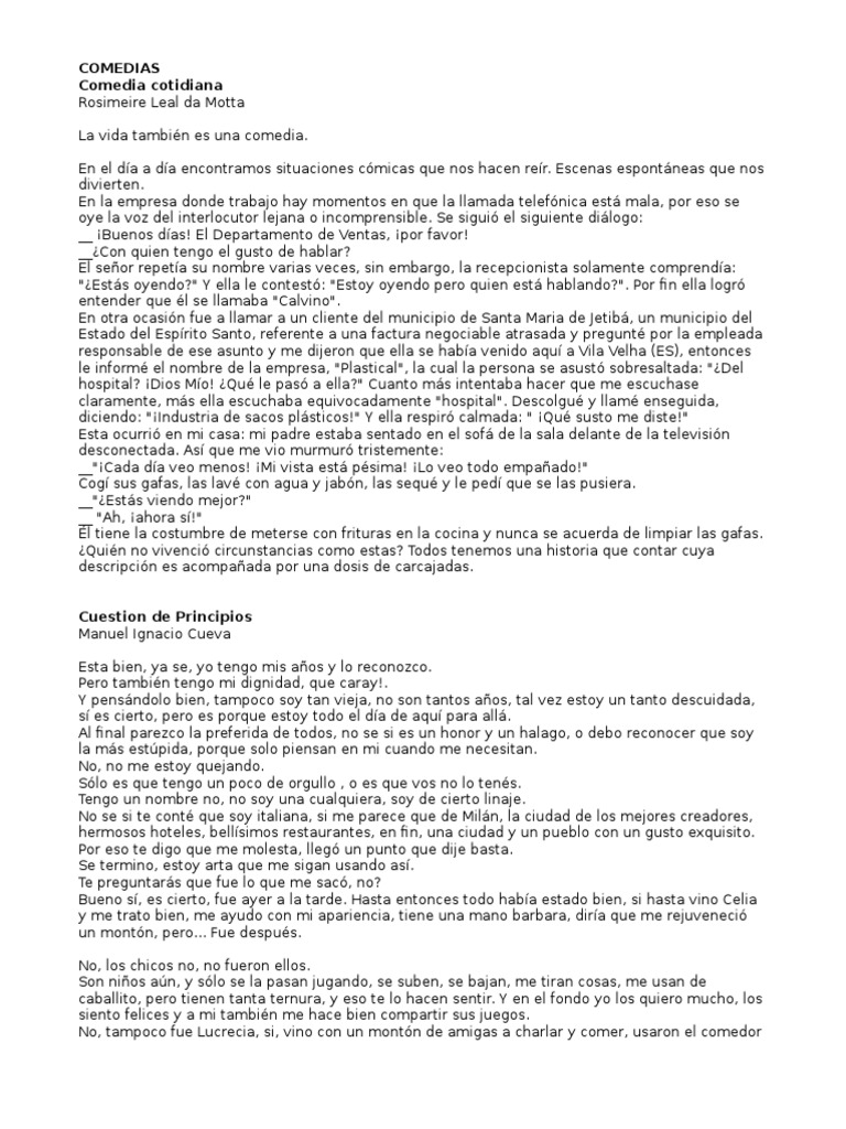 Comedias Cortas para Niños | PDF | Novela negra, policíaca y suspenso