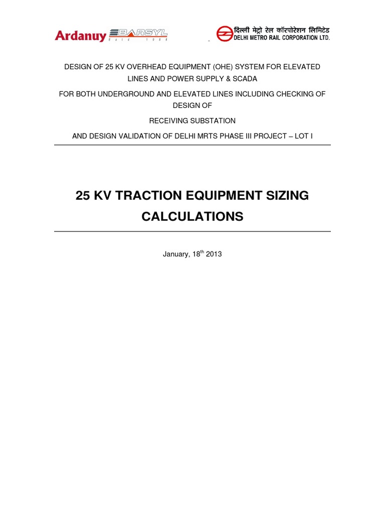 25 KV Equipment Sizing Calculationv5 - PDF | PDF | Electrical ...