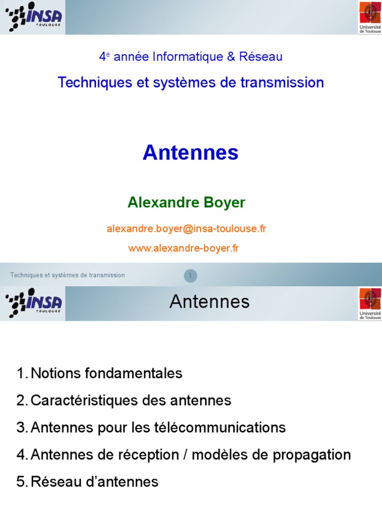Antenna Presentation Notions Fondamentales Caractéristiques Des ...