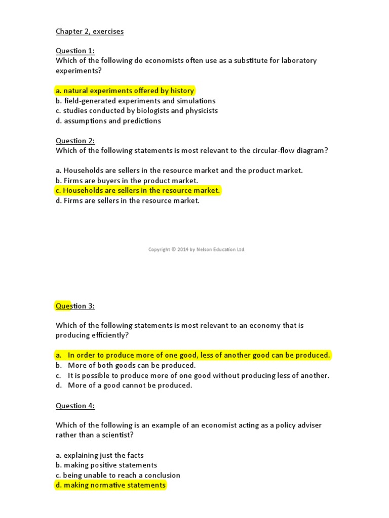 Chapter2 Exercises | Download Free PDF | Microeconomics | Economics