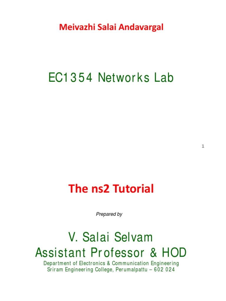 My Ns2 Tutorial Final-Color | PDF | Transmission Control Protocol | Routing