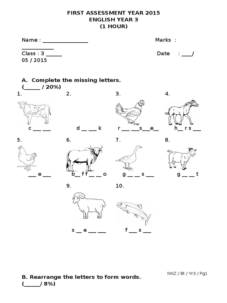 English Year 3 SJKC | PDF