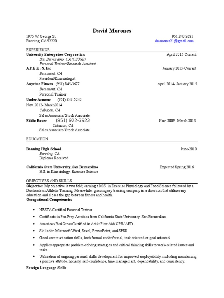 Davidresume 1 | PDF | Wellness