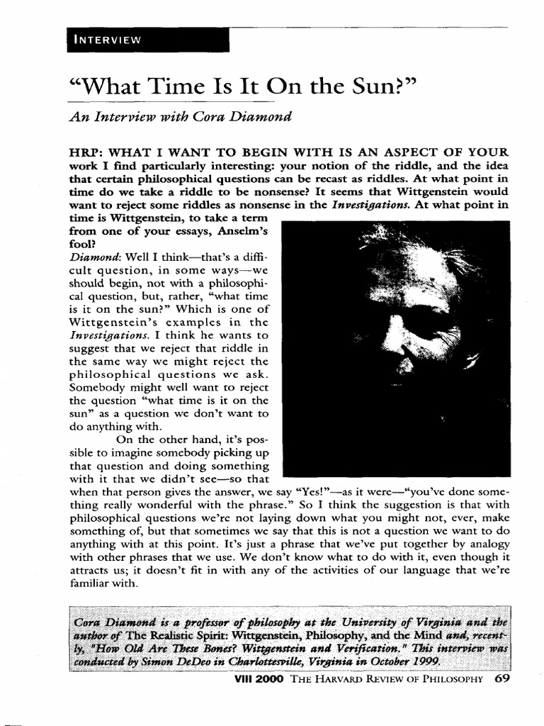 Diamond - Interview 2000 | PDF | Ludwig Wittgenstein | Truth