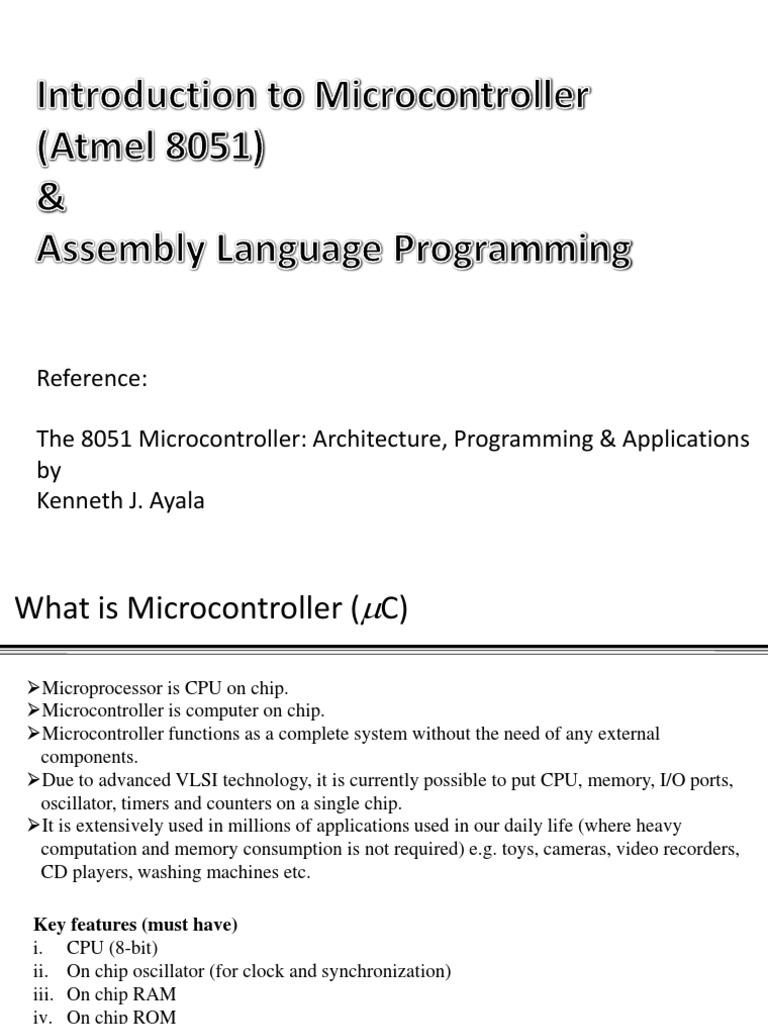 1st Handout 8051 | PDF | Microcontroller | Random Access Memory