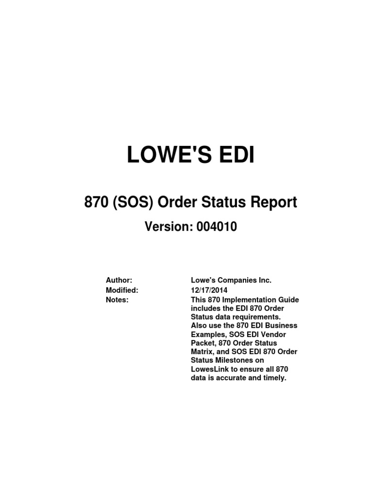 Edi 870 | Download Free PDF | Commercial Item Transport And ...