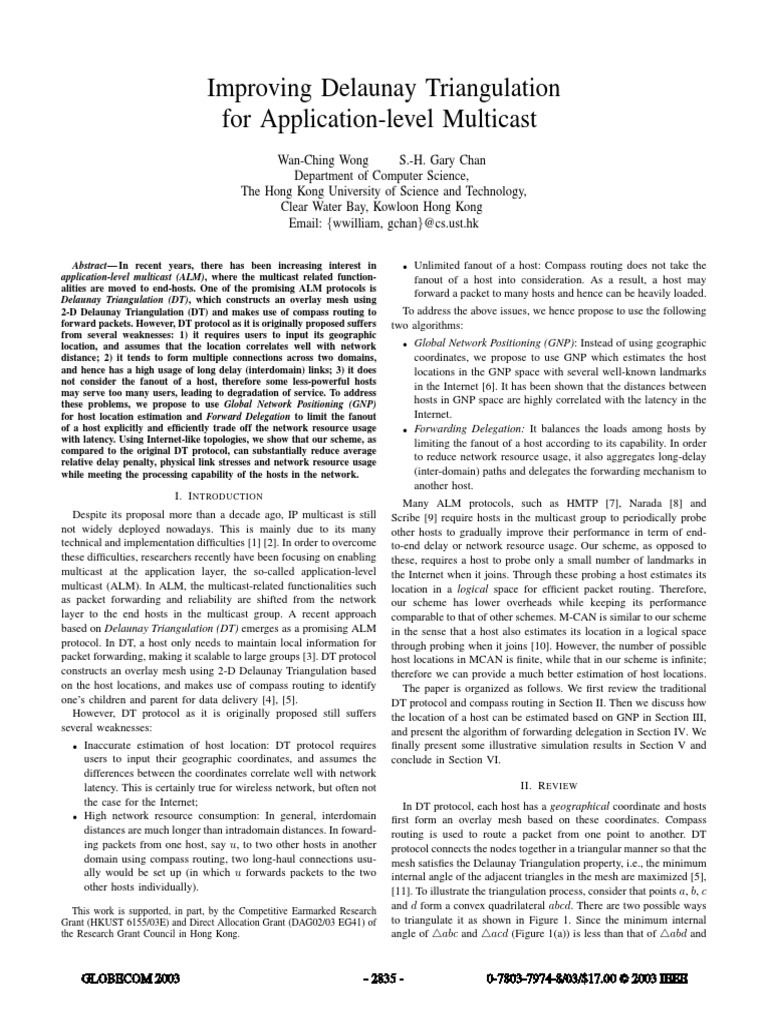 Improving Delaunay Triangulation For Application Level Multicast | PDF ... Improving Delaunay Triangulation For Application Level Multicast | PDF ...