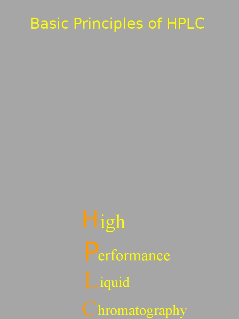HPLC Basic Principles | PDF