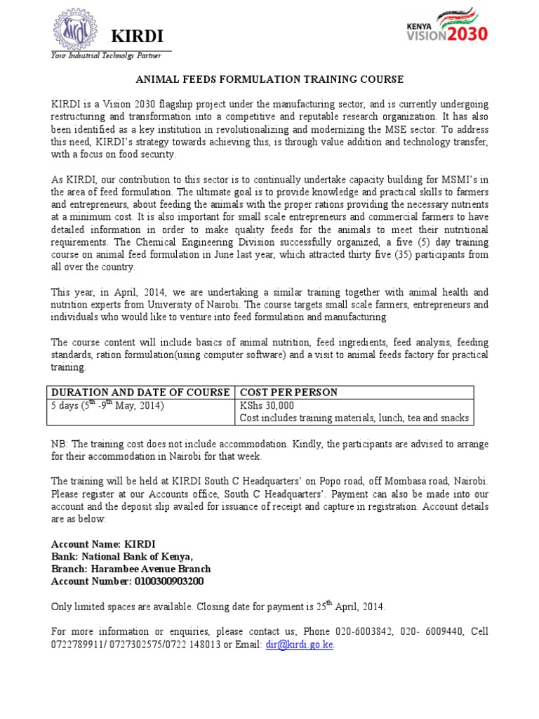 2014 Animal Feeds Formulation Training - 18-03-2014 | Animal Feed | Nairobi