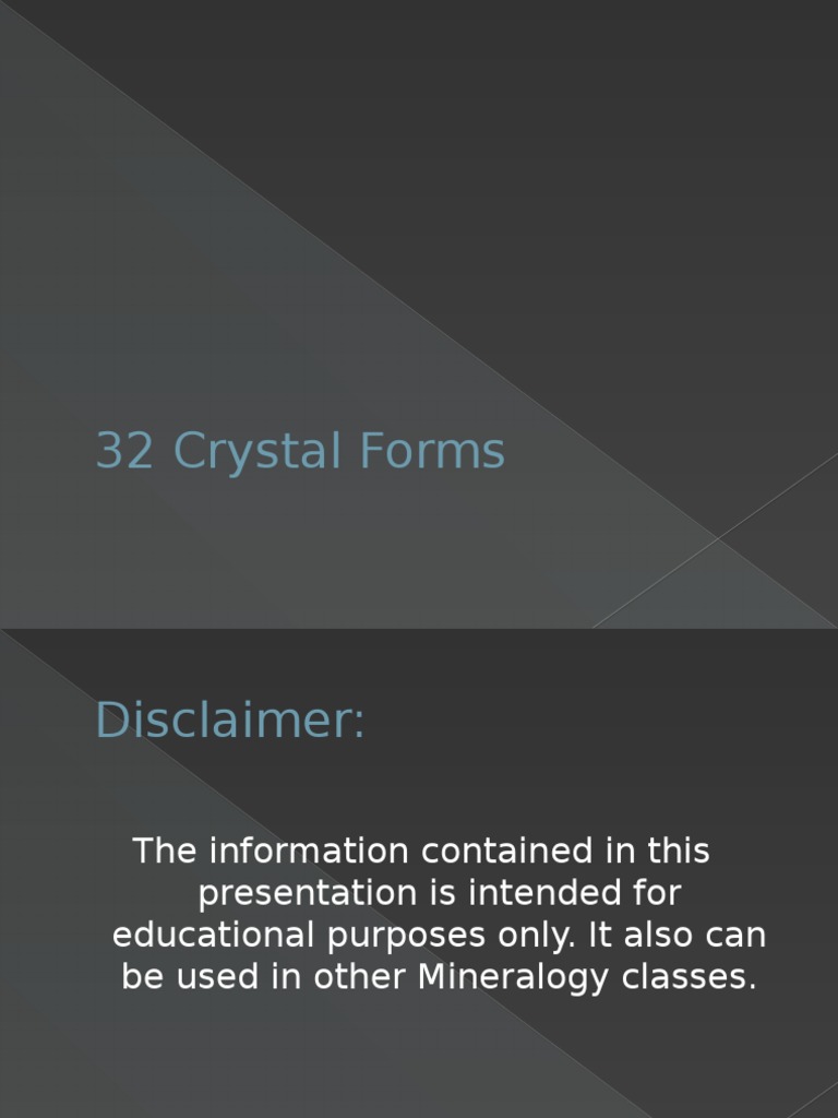 32 Crystal Forms | PDF | Cartesian Coordinate System | Euclidean Geometry