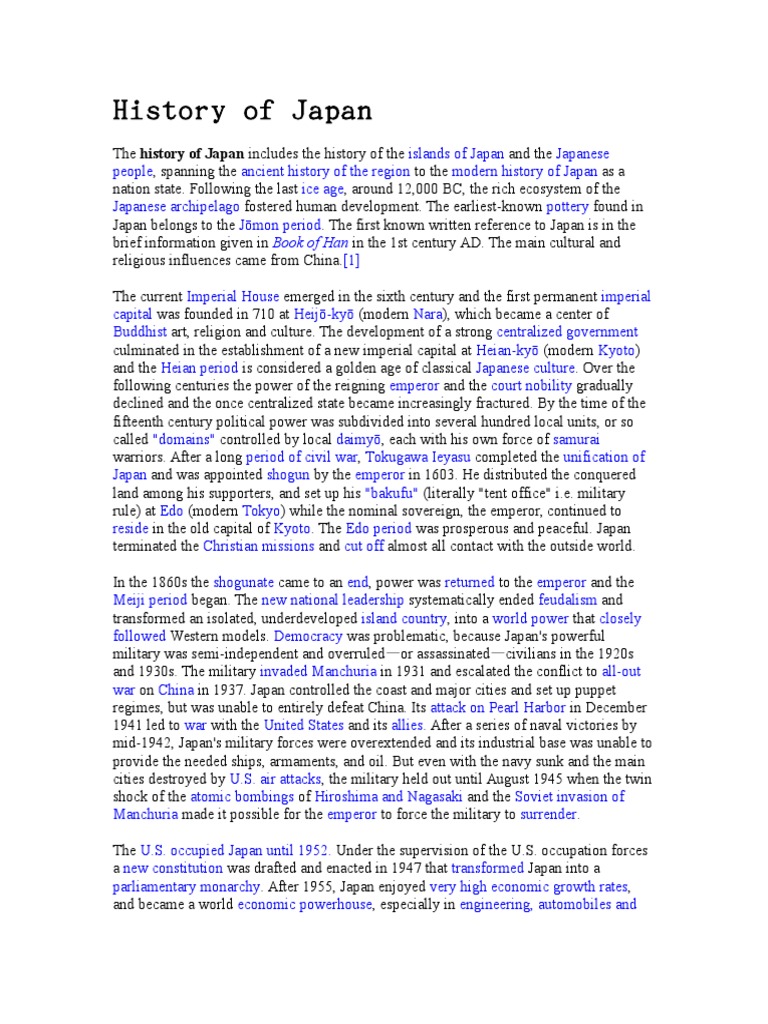 History of Japan-Introduction | PDF | Empire Of Japan | Japan