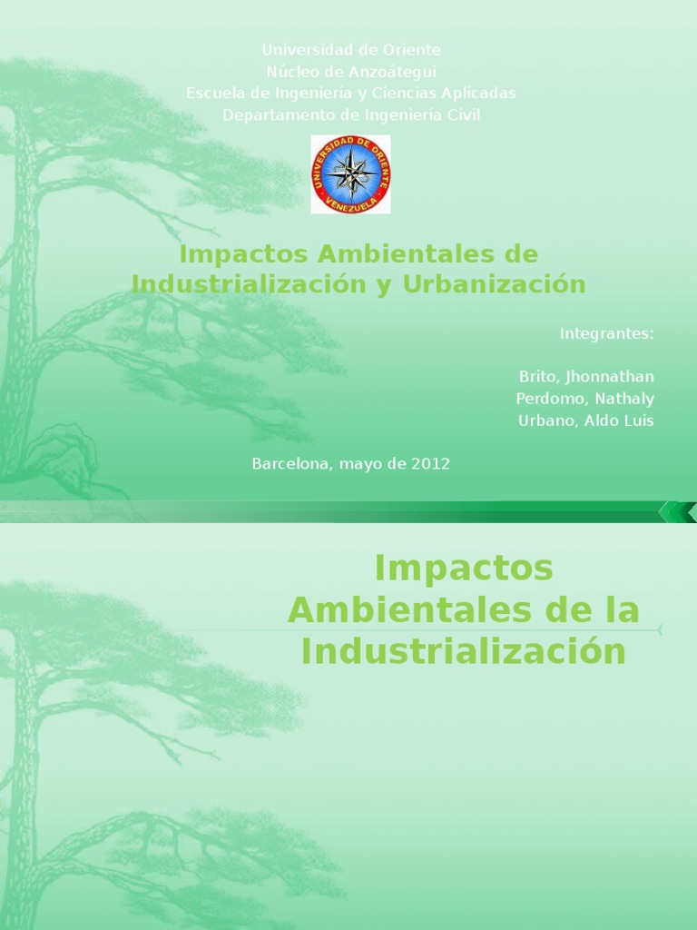 Impactos Ambientales de Industrialización y Urbanismo | PDF | Agua ...