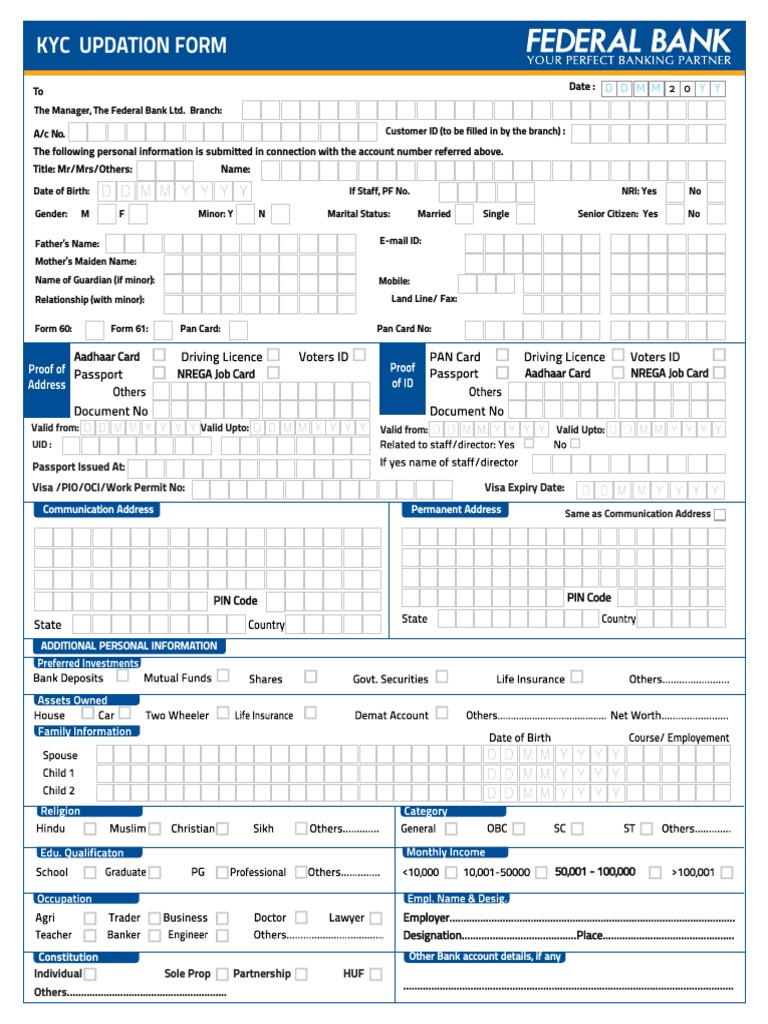 KYC Updation Form | PDF | Identity Document | Sole Proprietorship