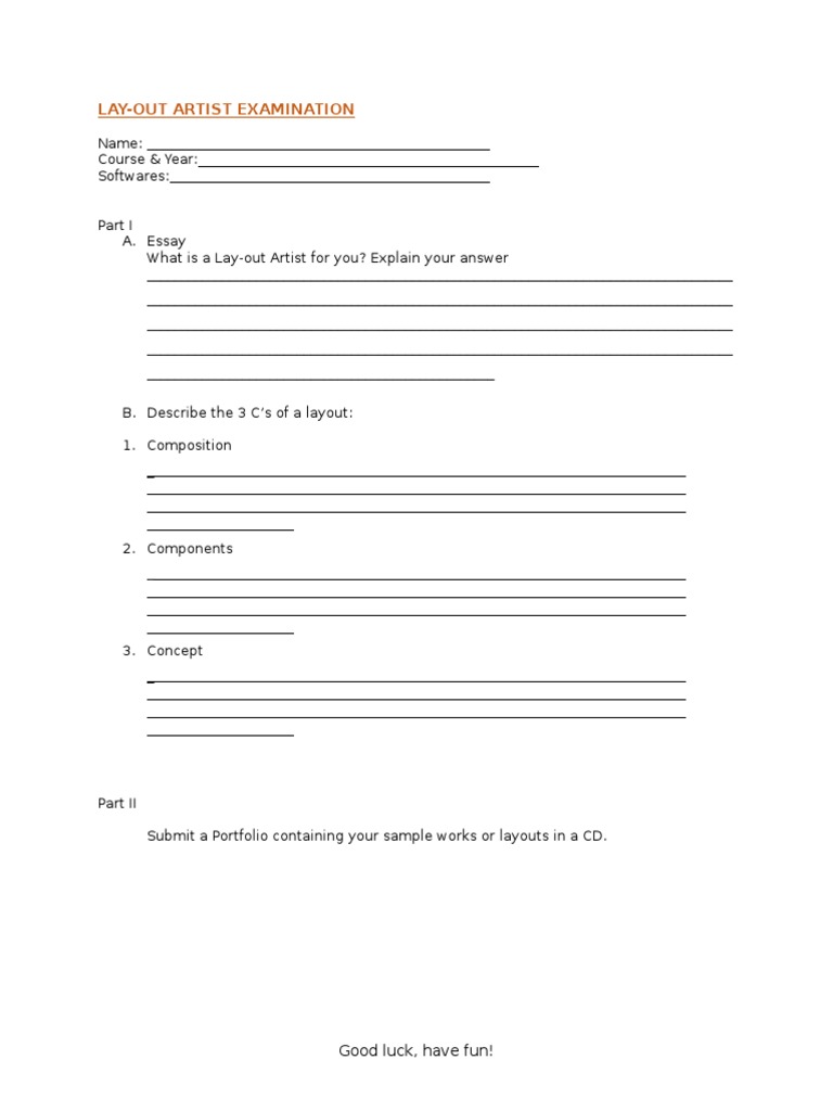 Lay-out Artist Examination Guide | PDF | Career & Growth