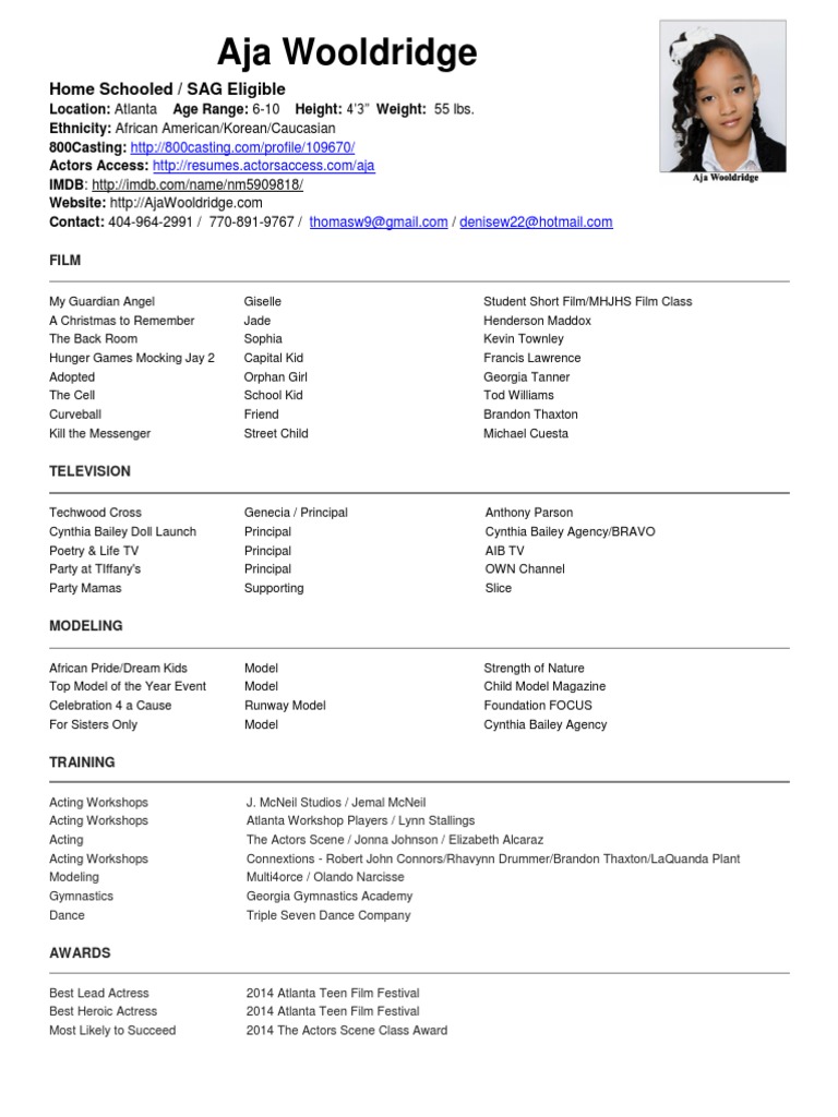 Aja Wooldridge: Young Talent Profile | PDF