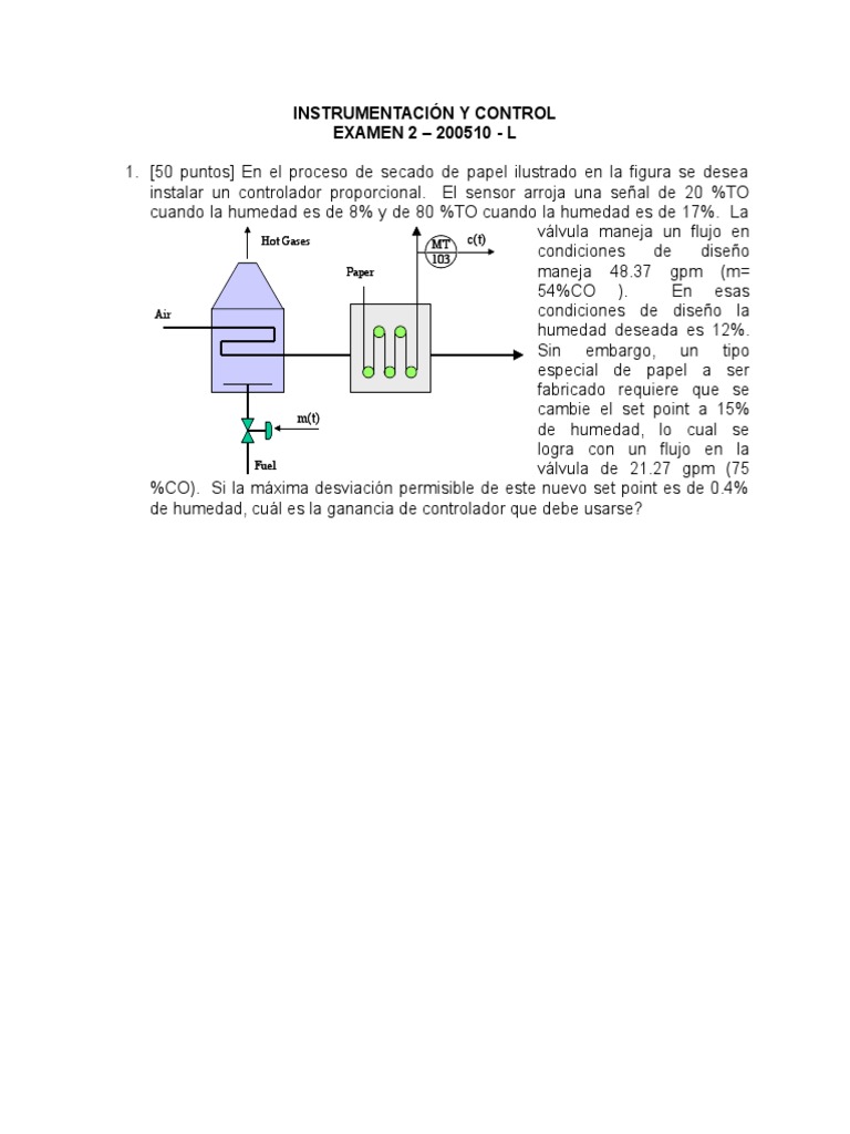 Examen Instrumentación y Control | PDF | Tecnología