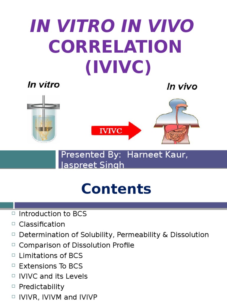 Invitro Invivo Correlation | PDF | Bioavailability | In Vitro