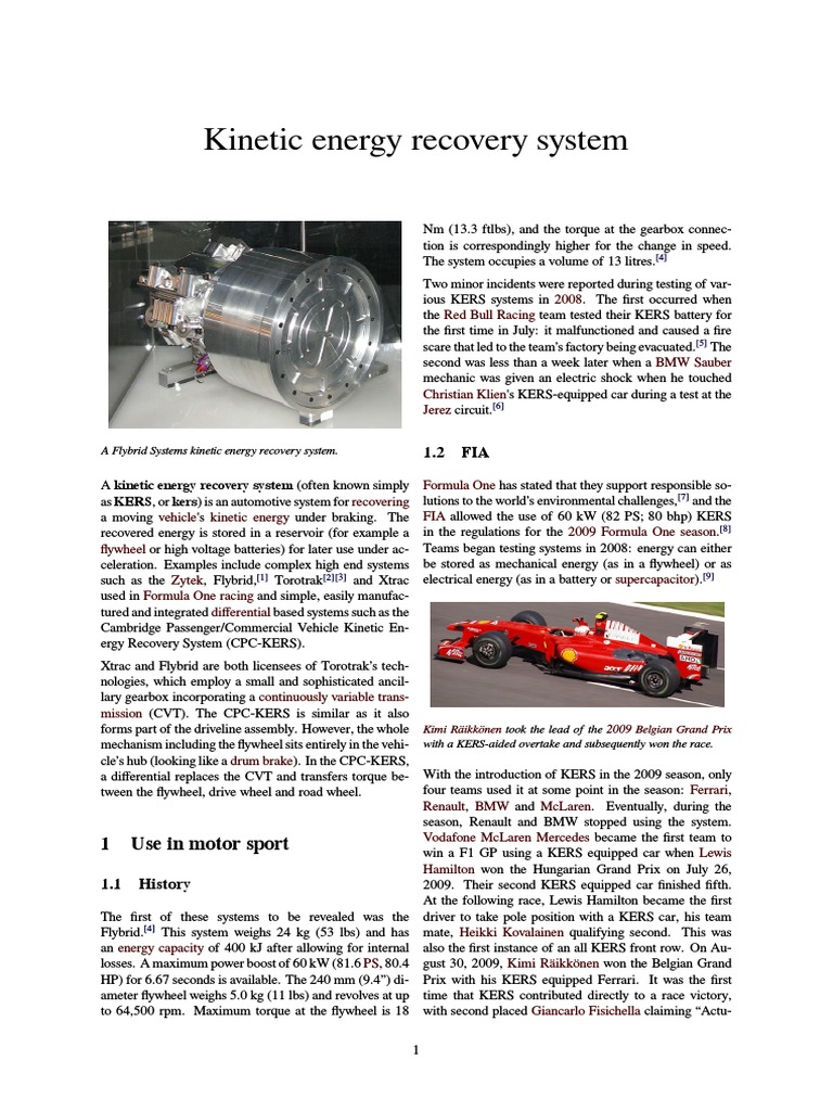 Kinetic Energy Recovery System | Motorsport | Fédération Internationale ...