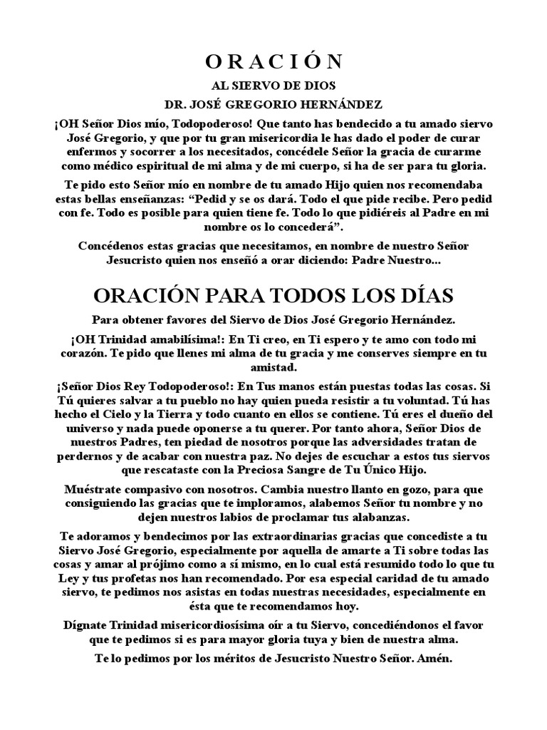 Novena Al Hermano Jose Gregorio y Santa Rita | PDF | orador del Señor ...