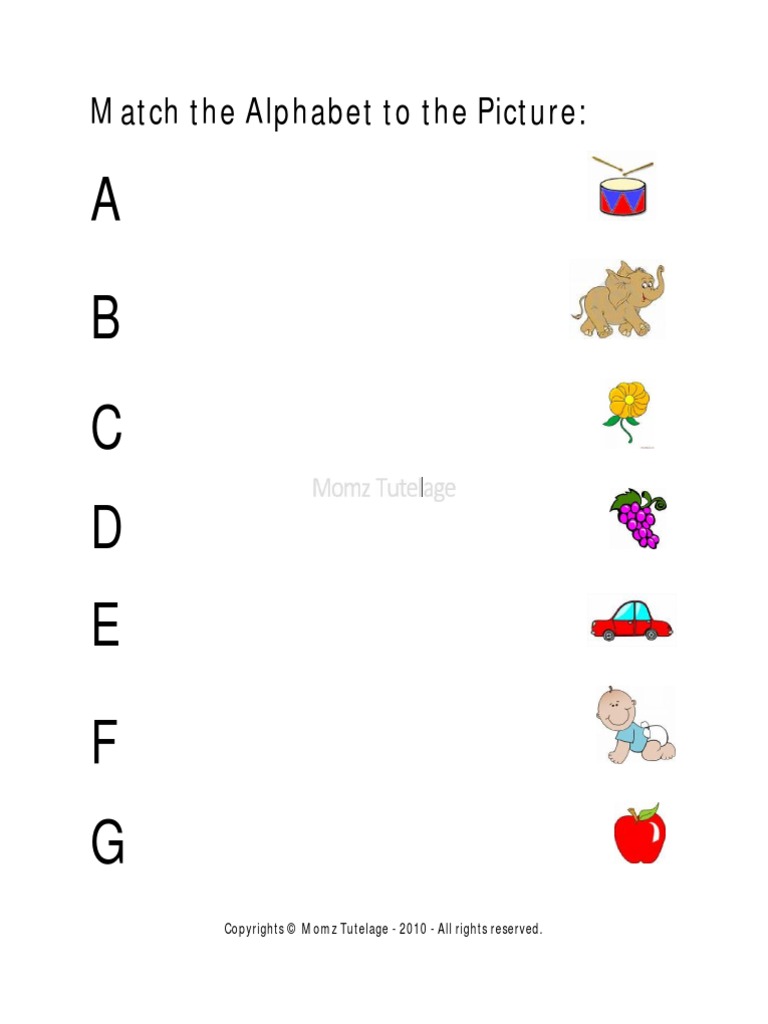 Match Alphabet Pic | PDF | Language Arts & Discipline | Foreign ...