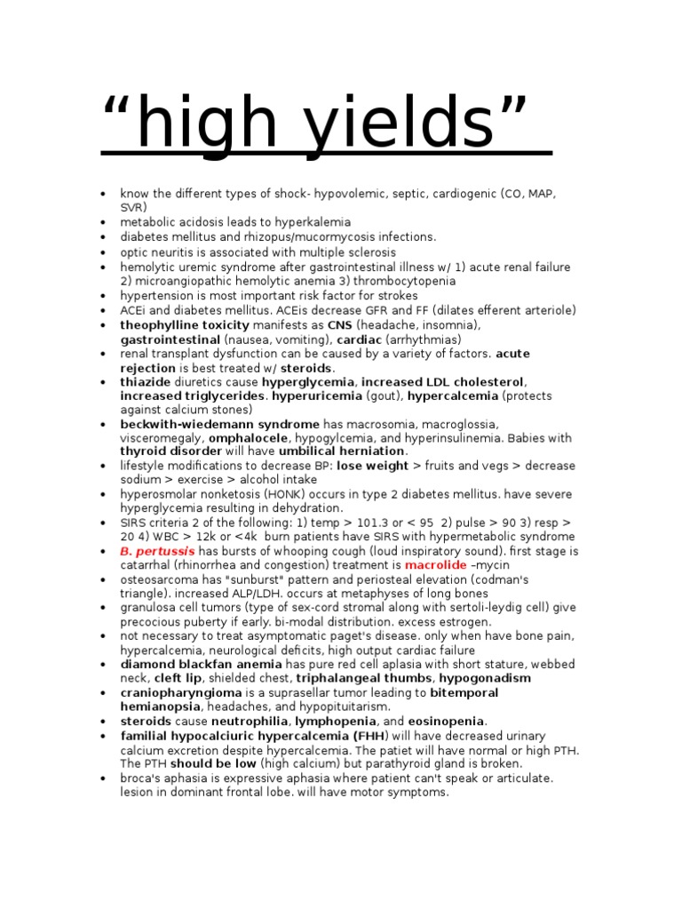 Step 2 CK High Yield Notes | PDF | Heart | Heart Failure