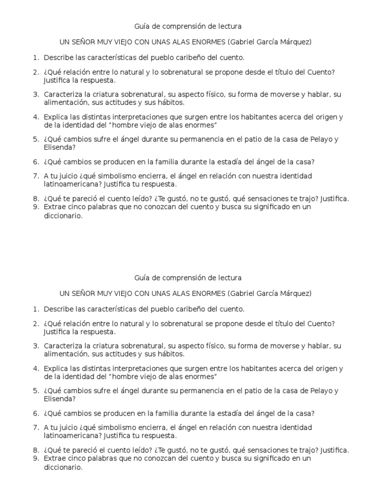 Un Señor Muy Viejo Con Alas Enormes | PDF