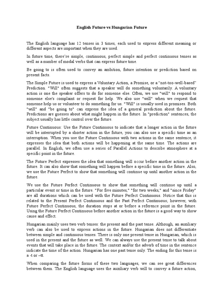 Angol Nyelvhelyesség Tételek | PDF | Perfect (Grammar) | Grammatical Tense